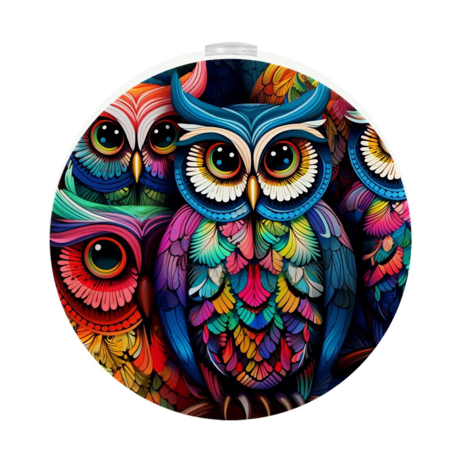 Owl LED Round Night Light - 2PCS, Plug-in Dusk-to-Dawn Sensor, Energy ...