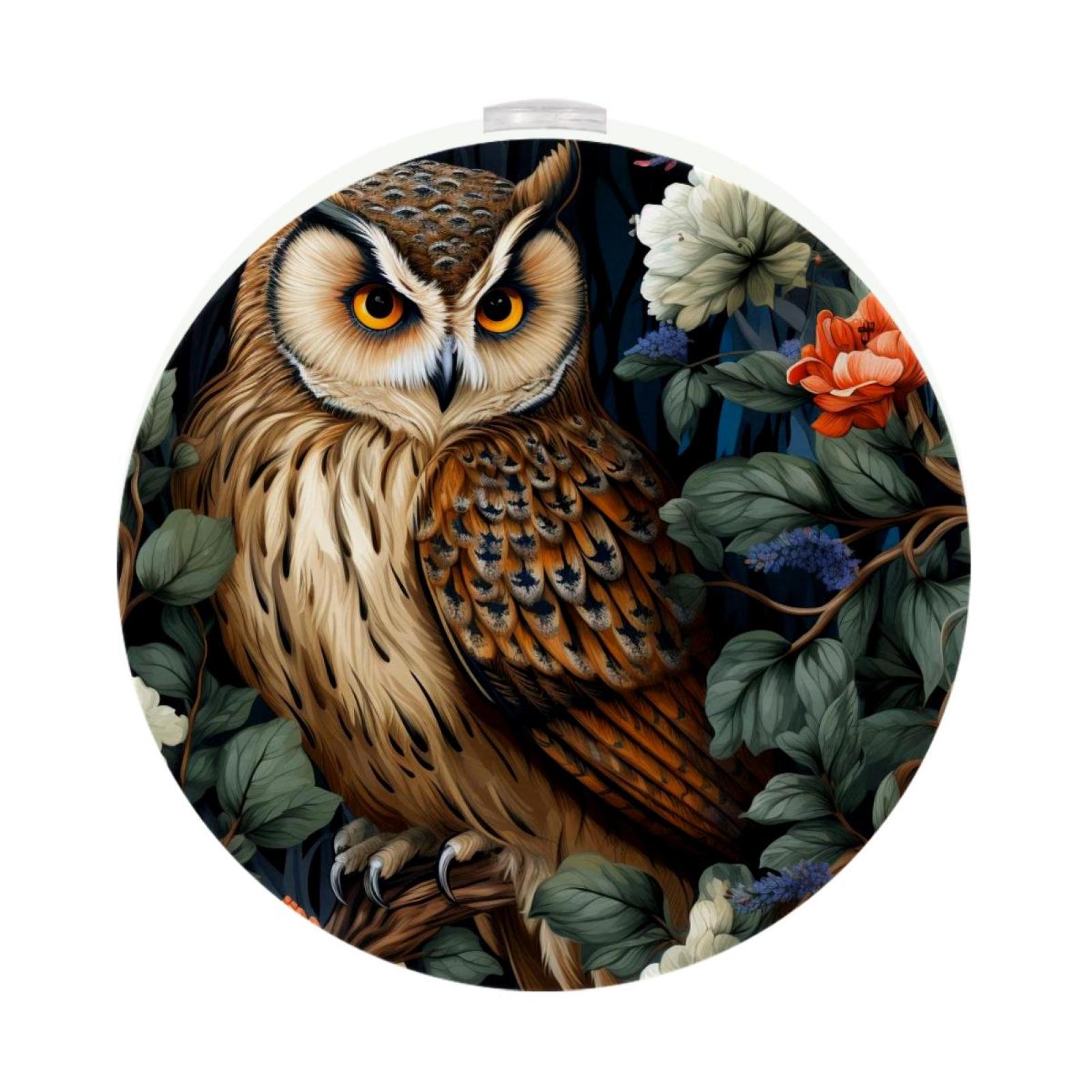 Owl LED Round Night Light-2PCS, Plug-in Wall Lamp with Dusk to Dawn ...