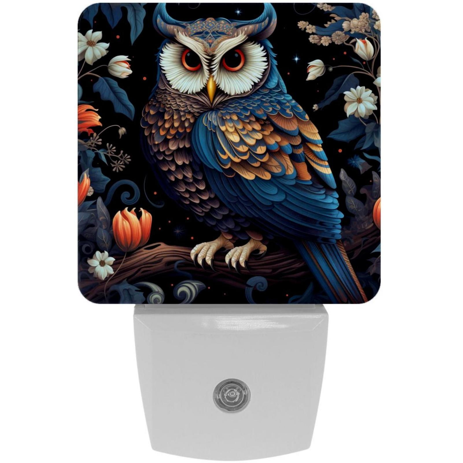 Owl LED Square Night Light - Energy Efficient Plug-in Nightlight with ...