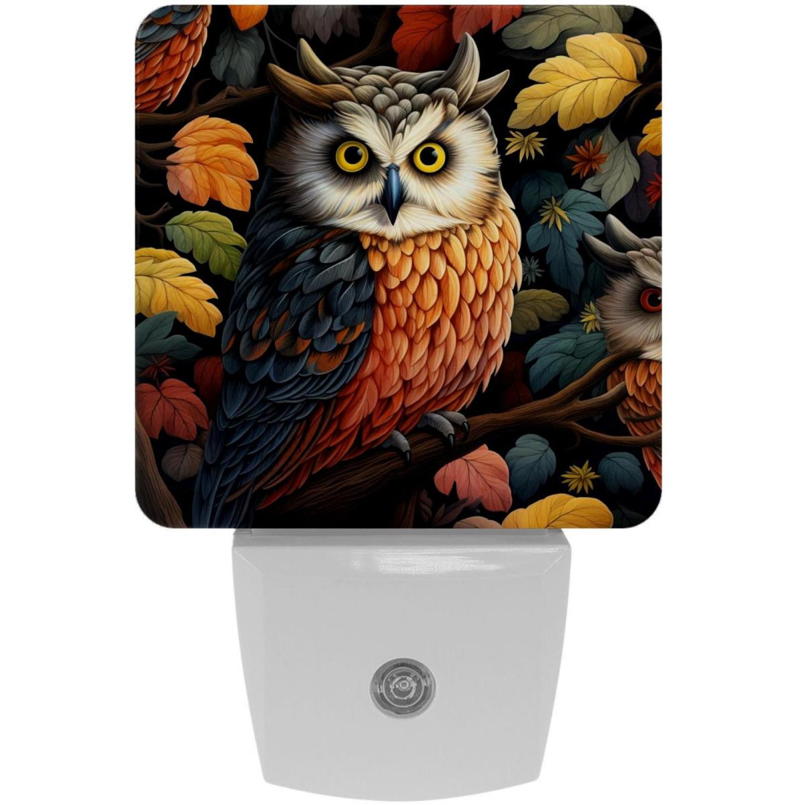 Owl LED Square Night Light - Soft Glow Plug-in Lamp with Dusk to Dawn ...