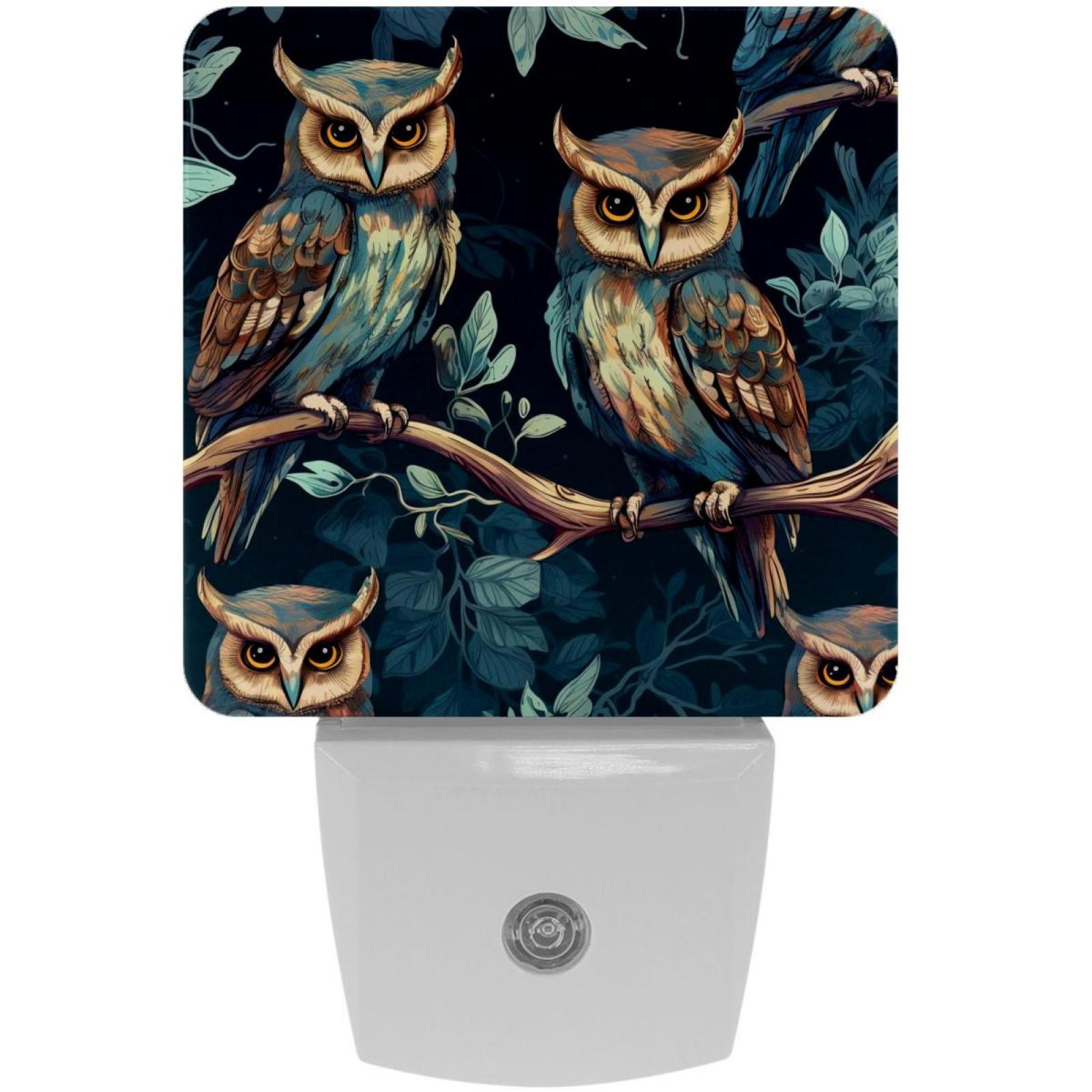 Owl LED Square Night Lights - Bright and Compact Bedroom or Bathroom ...