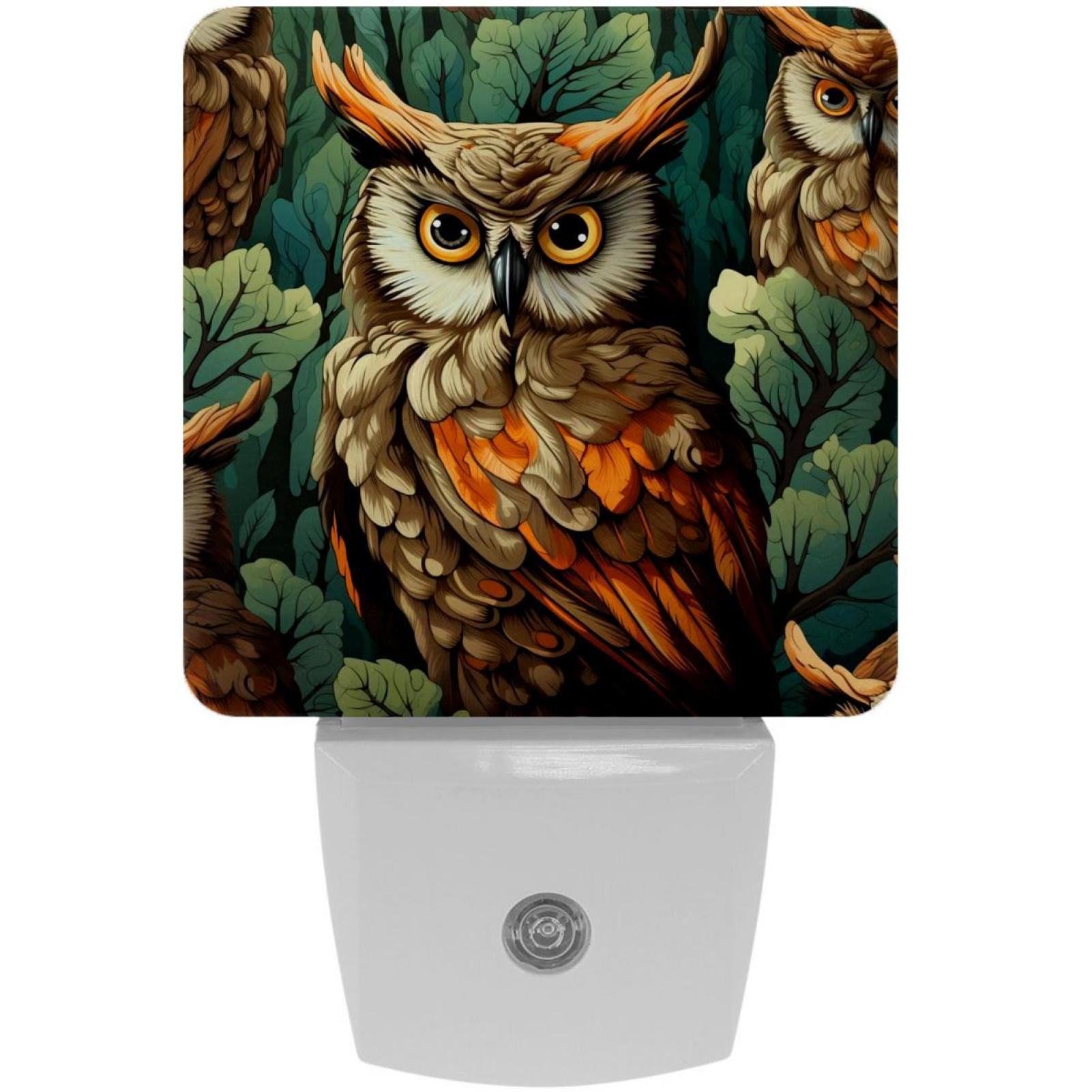 Owl LED Square Night Lights - Energy Efficient Bedside Lamp with Soft ...