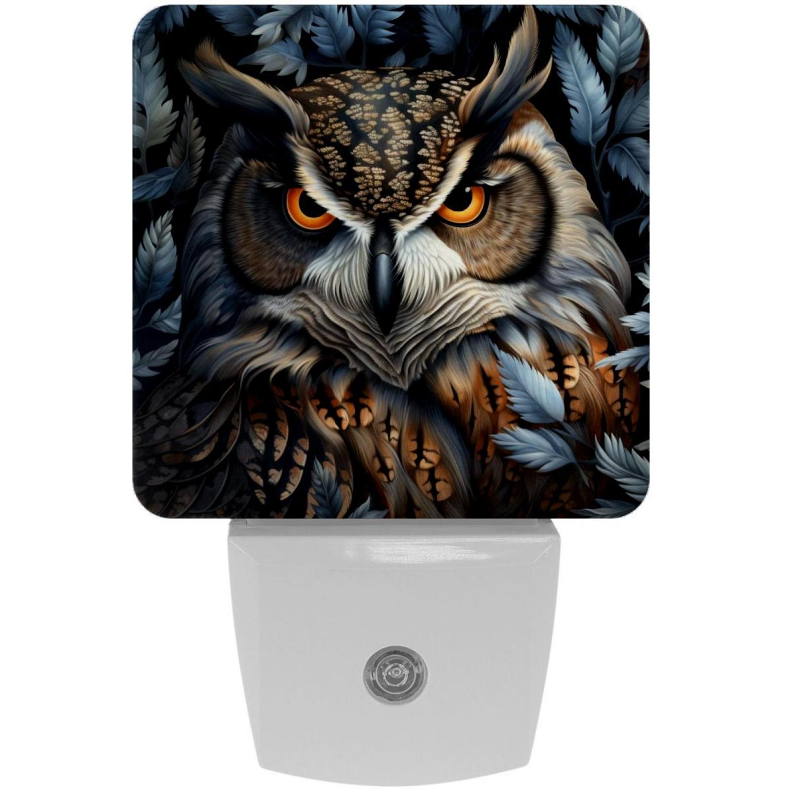 Owl LED Square Night Lights - Energy Efficient Bedside Lamp with Soft ...