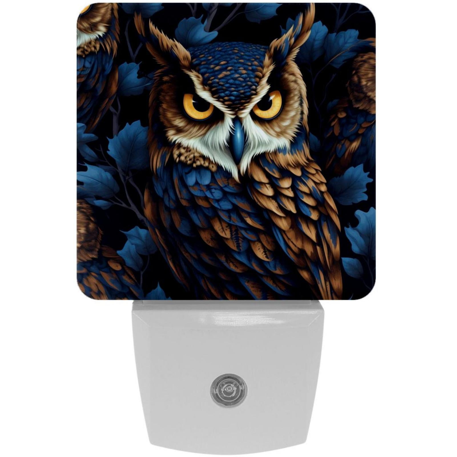 Owl LED Square Night Lights - Energy Efficient Plug-in Wall Lamp with ...
