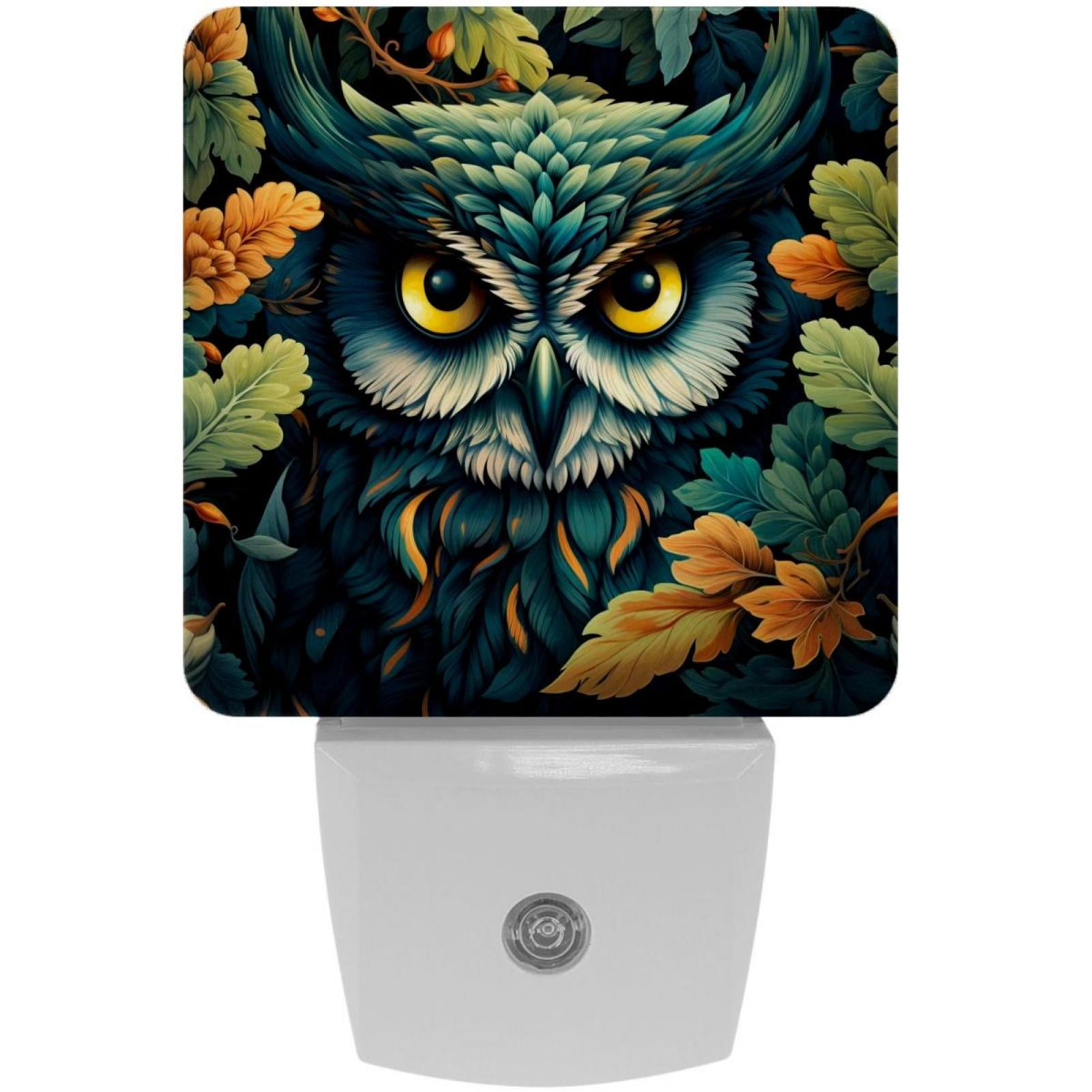 Owl LED Square Night Lights - Energy Efficient Plug-in Wall Lamp with ...