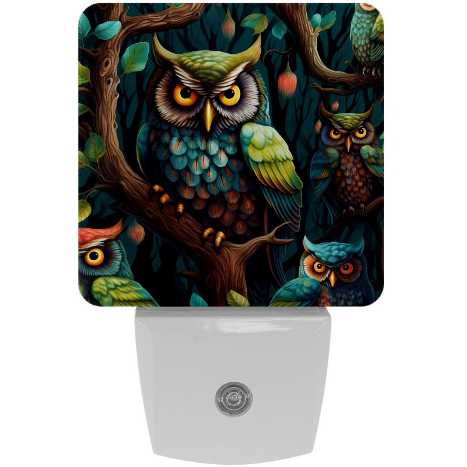 Owl LED Square Night Lights - Modern Design, Soft Glow, Energy ...