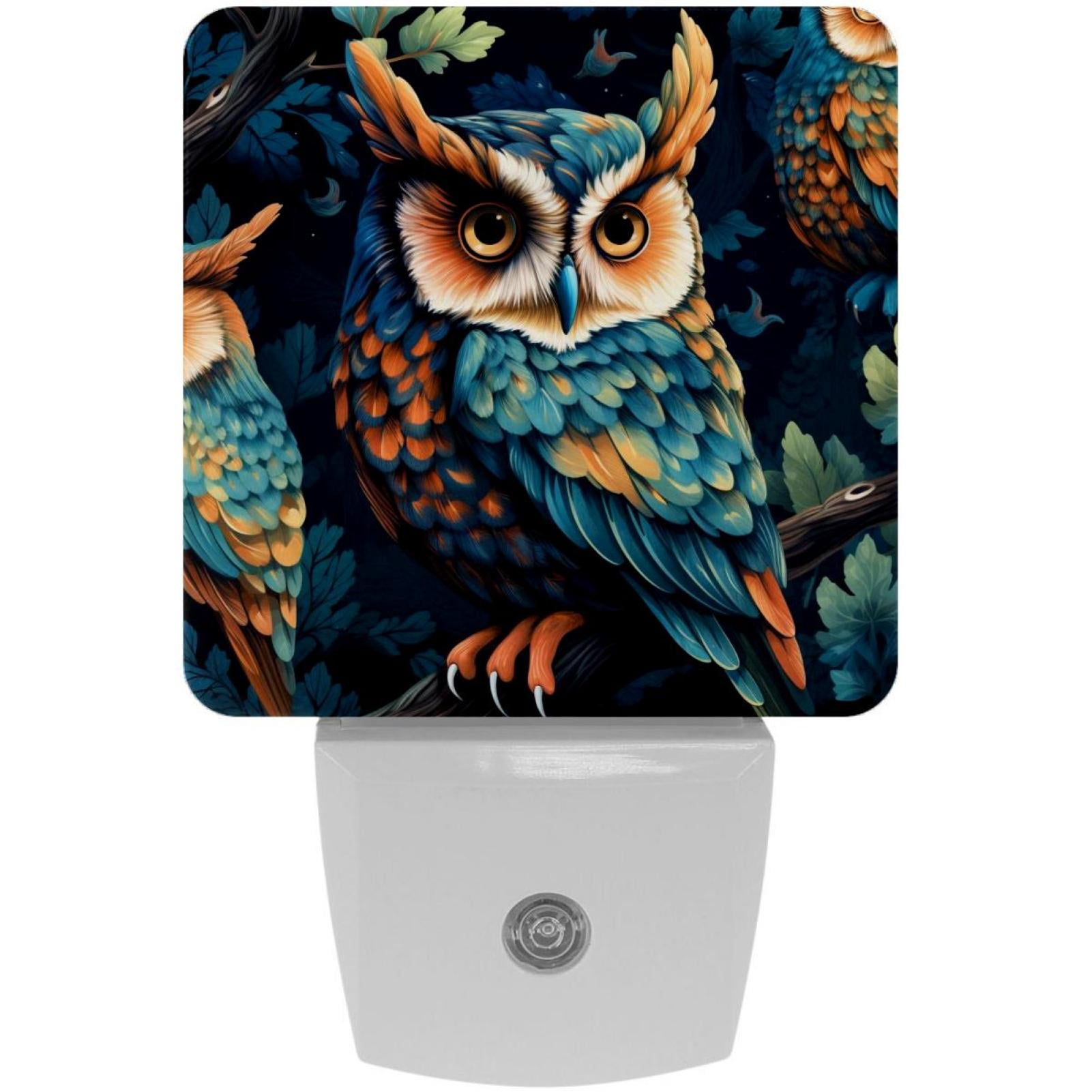 Owl LED Square Night Lights - Portable and Stylish for Bedroom and Kids ...