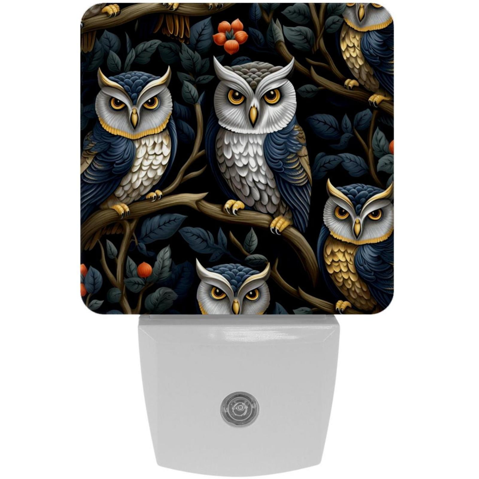 Owl LED Square Night Lights for Bedroom and Living Room, Decorative ...