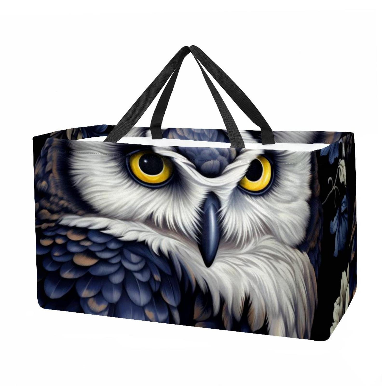 Owl Large Capacity Reinforced Oxford Cloth Storage Bin - Reusable, Foldable Picnic Baskets ...