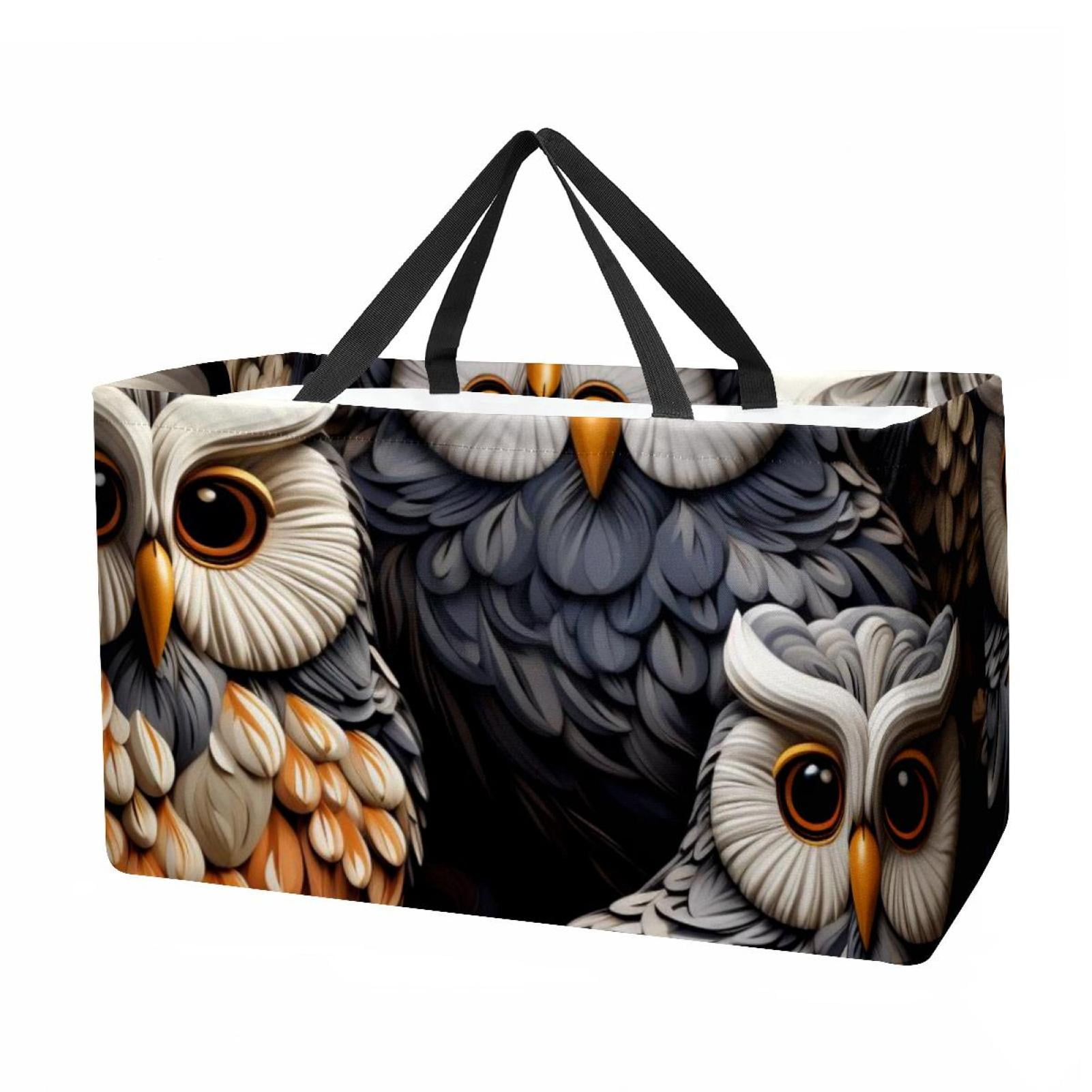 Owl Large Capacity Reusable Foldable Oxford Cloth Cube Organizer Tote ...