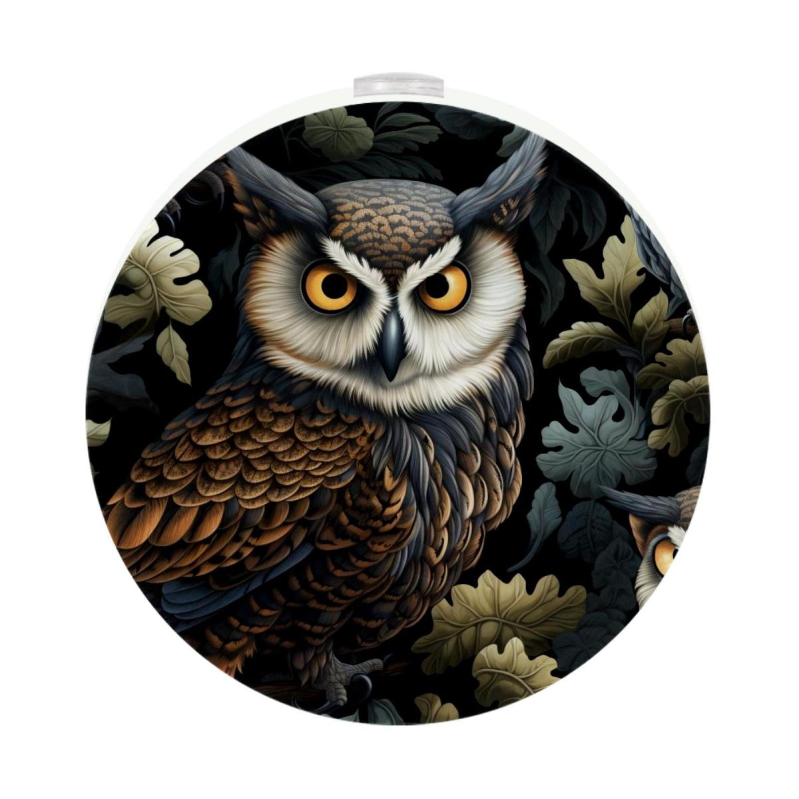 Owl Led Round Night Light-2pcs, Gentle Glow Plug in Wall Lamp for ...
