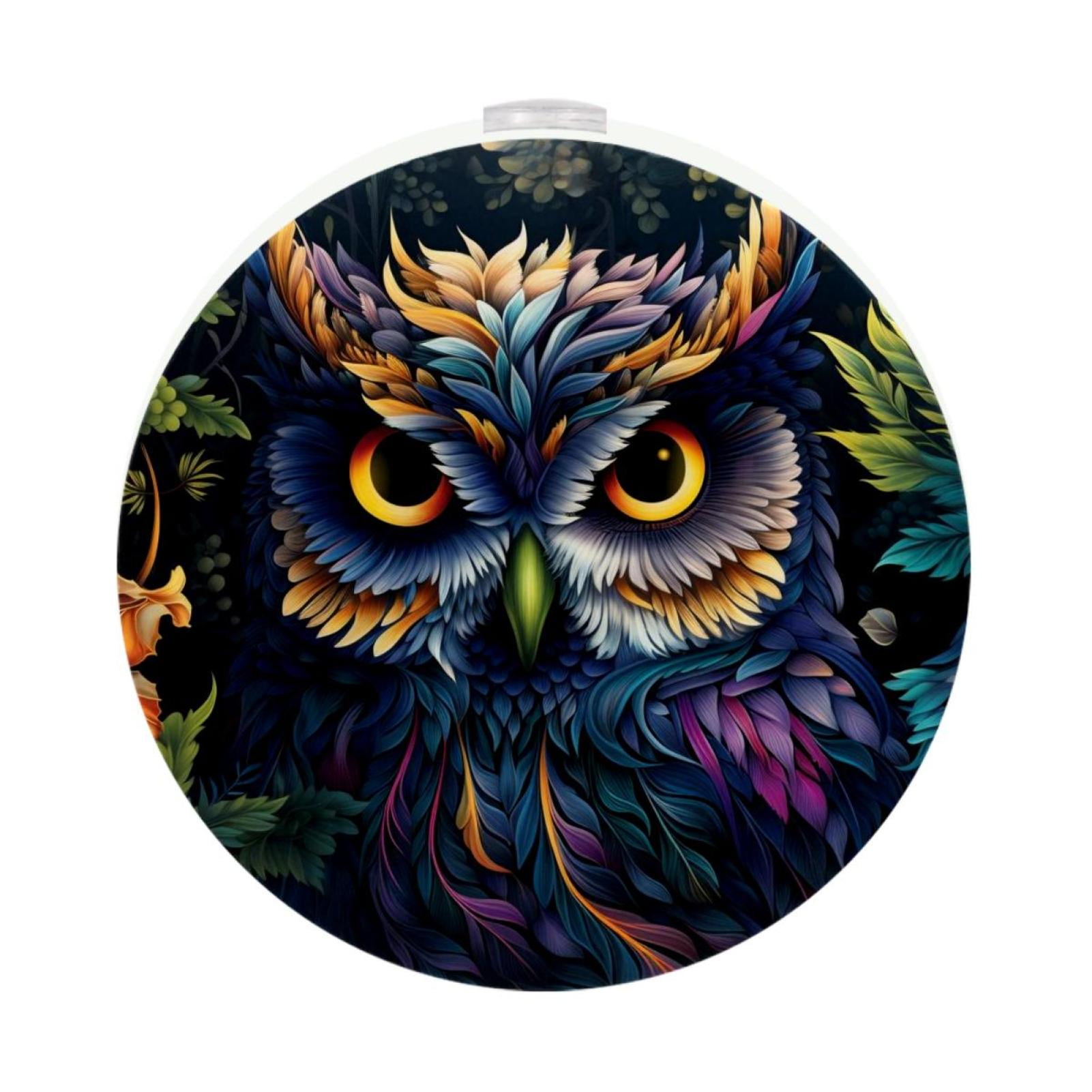 Owl Led Round Night Light-2pcs Set, Battery Powered Mini Portable Soft ...