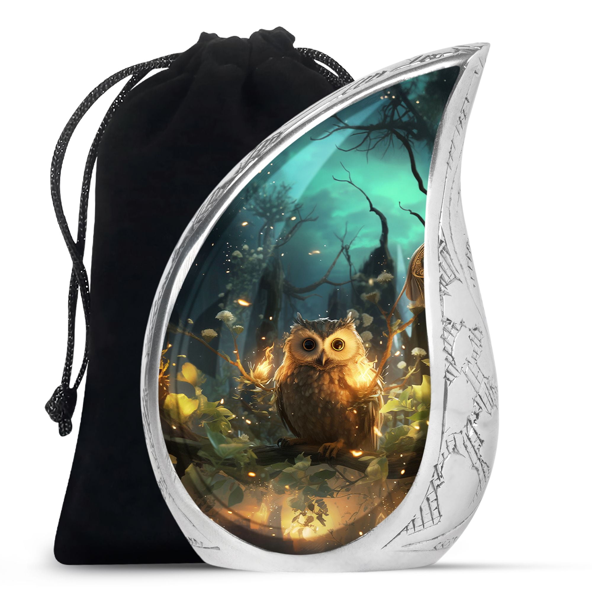 Owl in Light Tree Urn, Drop Urn for Ashes Adult Male, Large Urn for ...