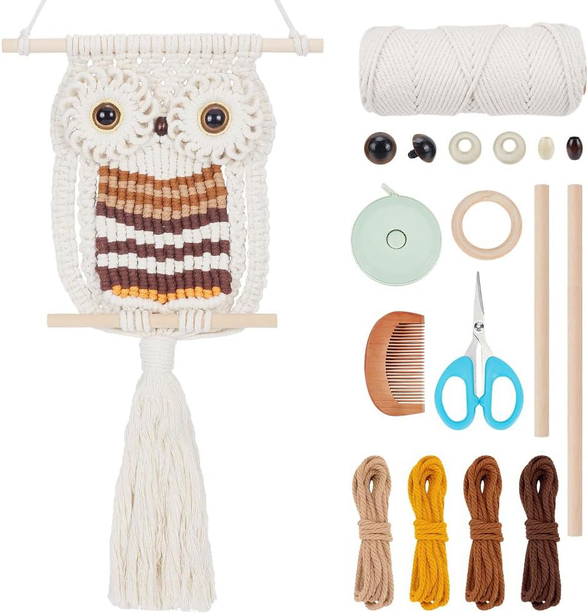 Owl Macrame Wall Hanging Kit DIY Owl Tapestry Owl Art and Craft Kit ...