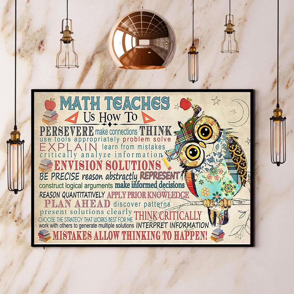 Owl Math Teaches Us How To Mistake Allow Think To Happen Paper Poster ...