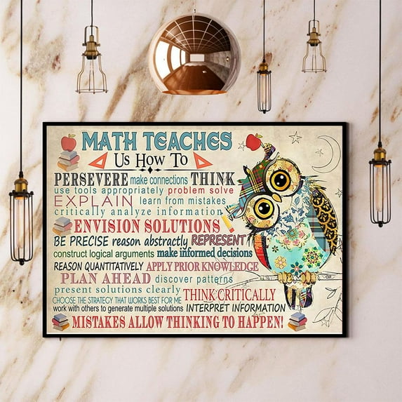 Owl Math Teaches Us How To Mistake Allow Think To Happen Paper Poster ...