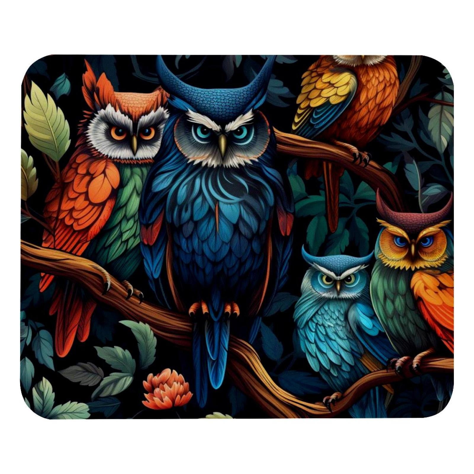 Owl Mouse Pad for Laptop Wireless Mouse Home Office Travel, Portable ...