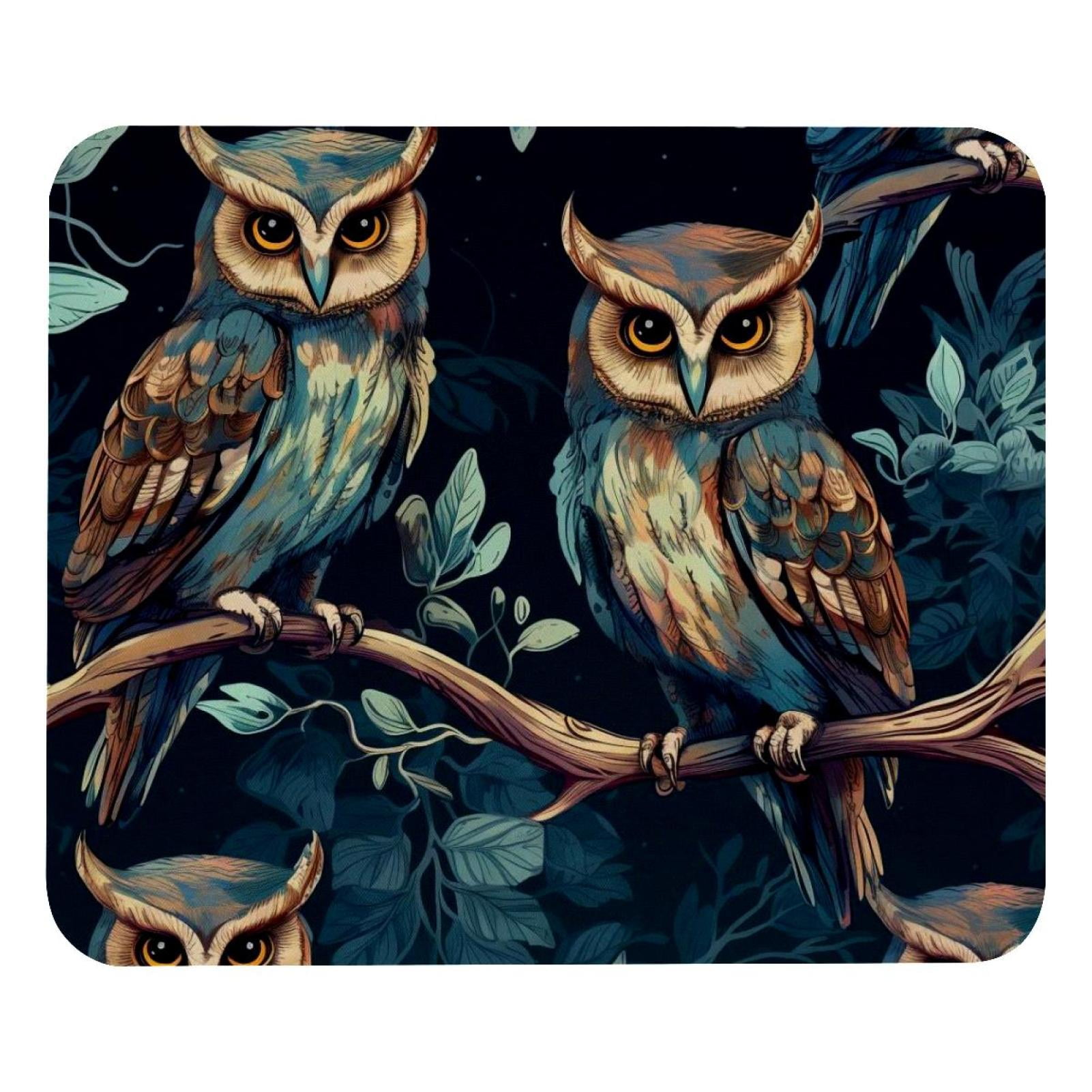 Owl Mouse Pad for Laptop Wireless Mouse Home Office Travel, Portable ...