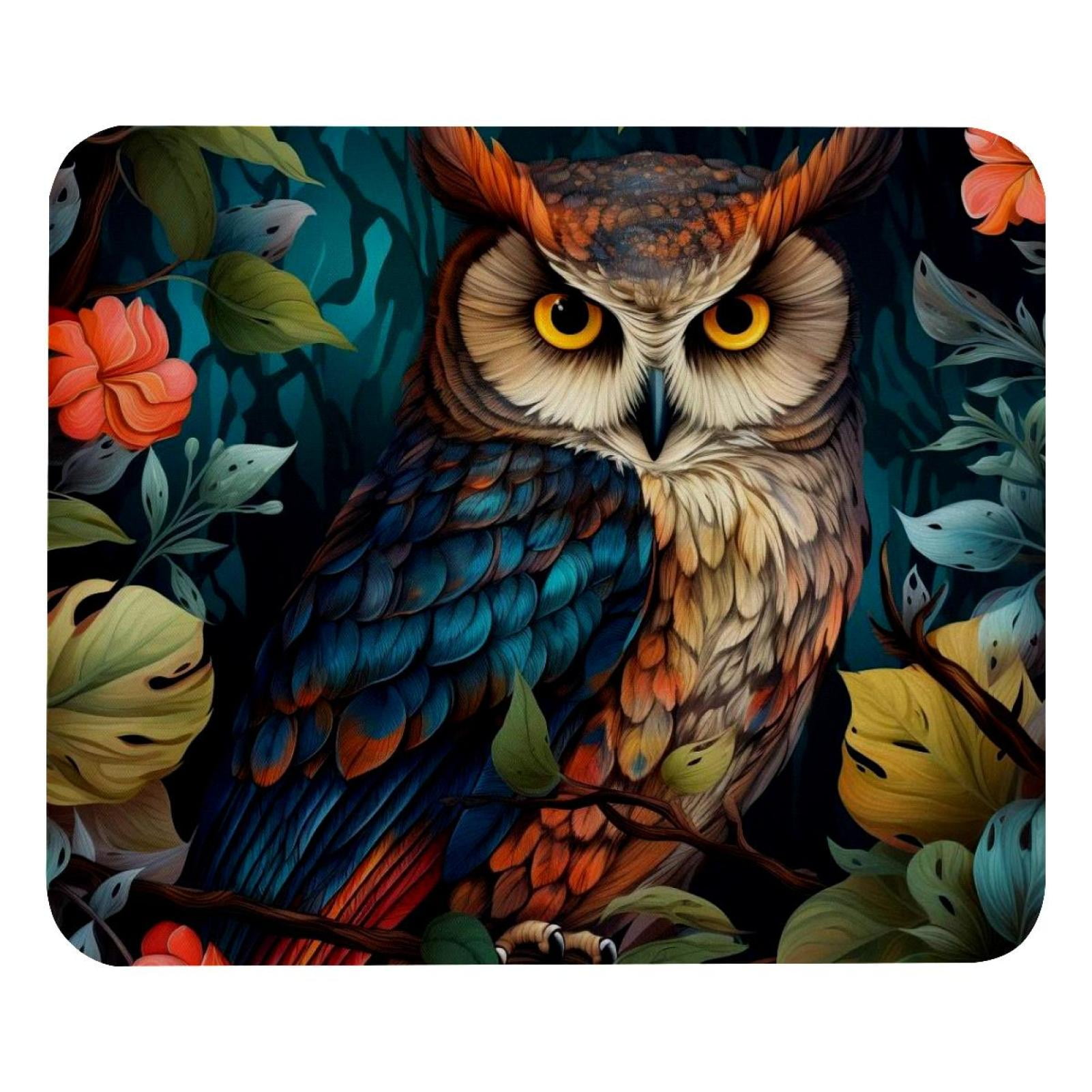 Owl Mouse Pad for Wireless Mouse Home Office Desk Laptop with Rubber ...