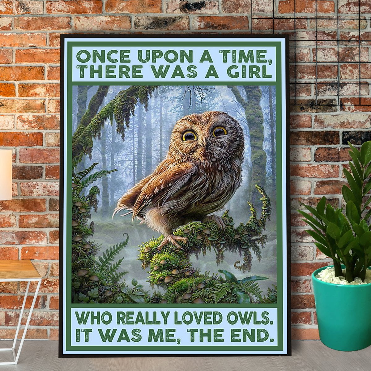 Owl Once Upon A Time There Was A Girl Really Loved Owls Paper Poster No ...