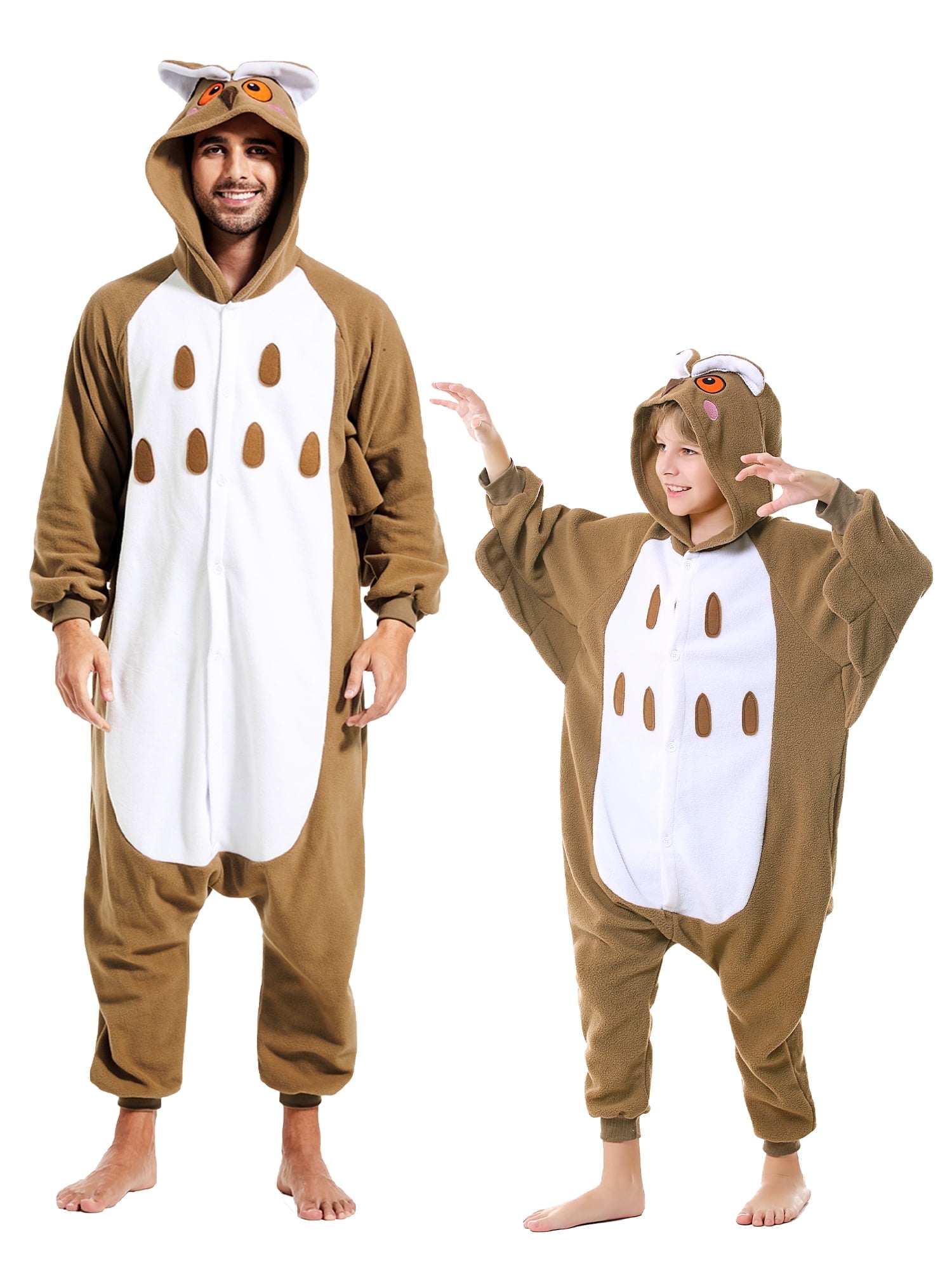 Owl Onesie Pajama Kids Unisex Animal Costumes Polyester One-Piece ...