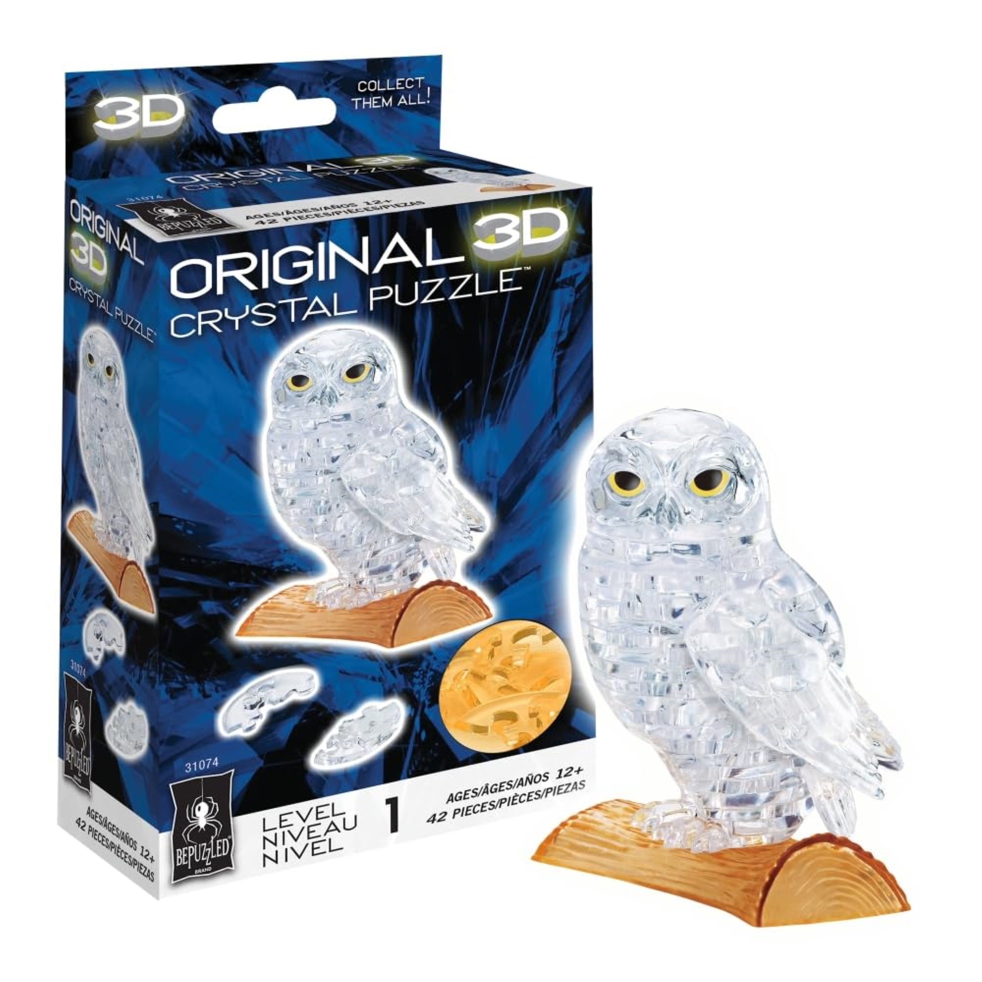 Owl Original 3D Crystal Puzzle from BePuzzled, Ages 12 and Up - Walmart.com