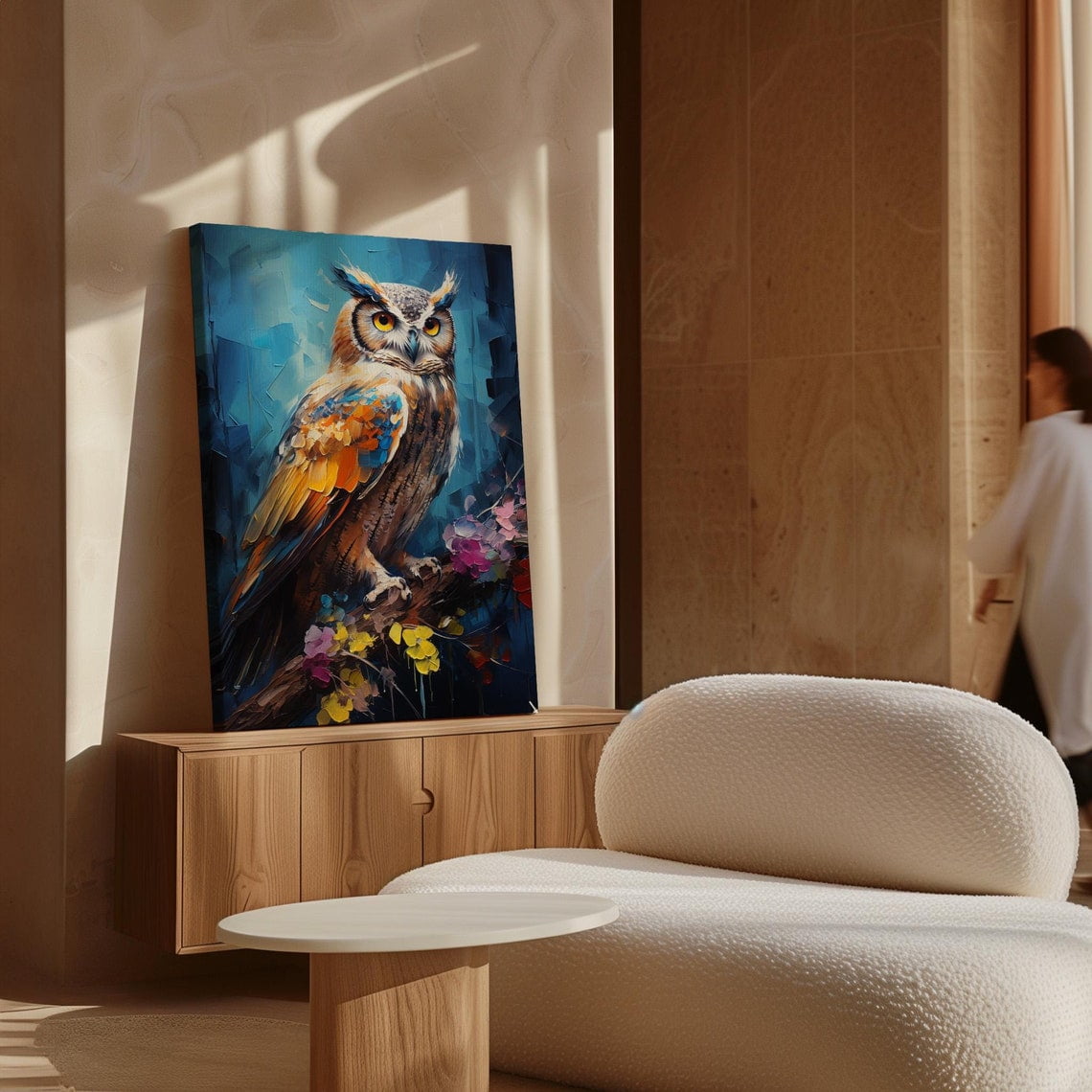 Owl, Owl Art, Huge, Owl Lover Gift, Loft Wall Art, Man Cave Decor, Farmhouse Wall Decor, Office ...