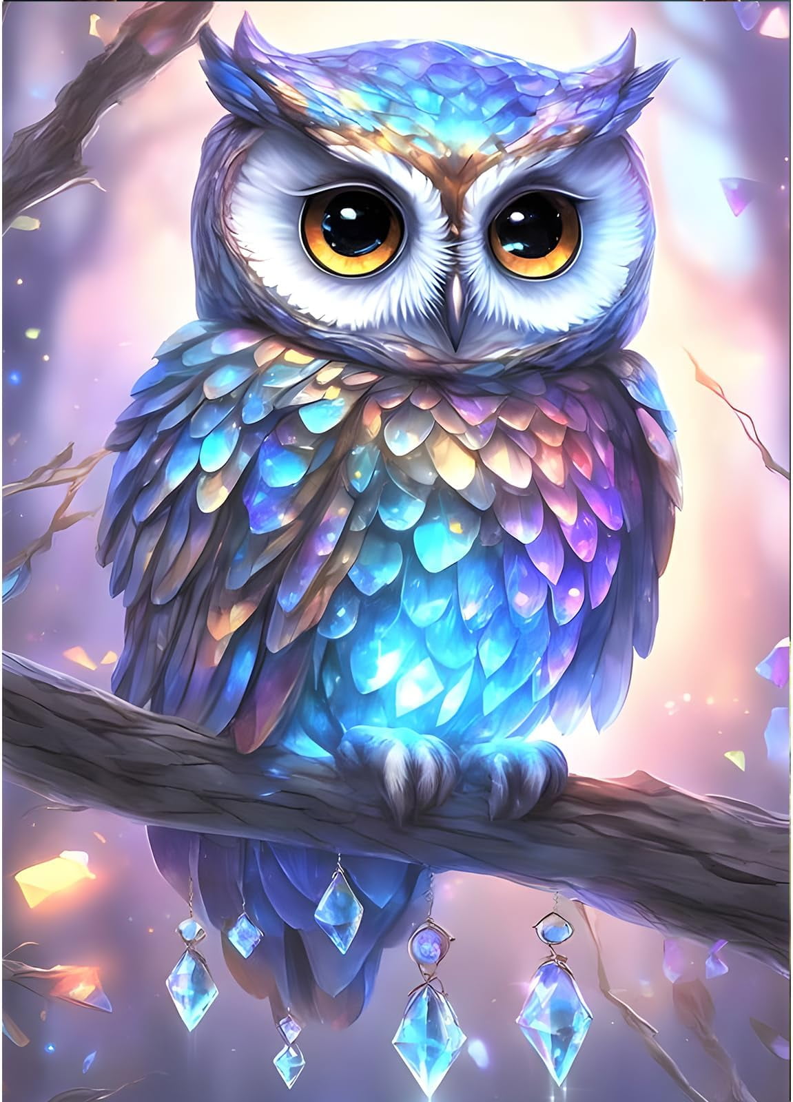 Owl Painting Kit for , Round Full Drill DIY with Fantasy Owl Art 12x16 ...