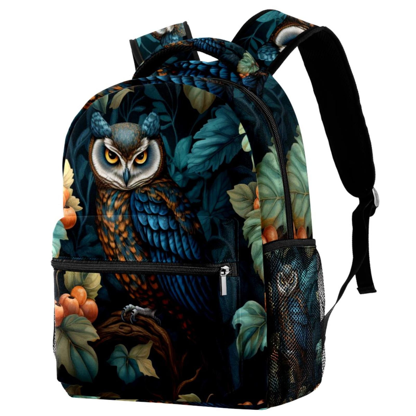 Owl Pattern Backpack for Elementary School Student, Travel Daypack ...