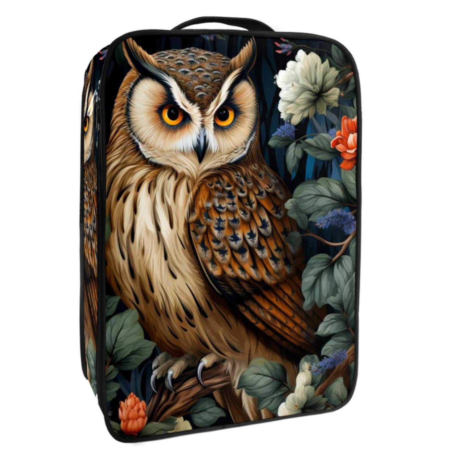 Owl Polyester Shoe Storage Boxes, 23x31cm/9x12in, Stackable Organizer ...