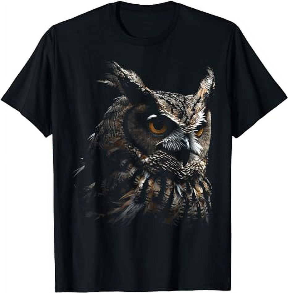 Owl Portrait Artwork | Animal Motif Owl T-Shirt - Walmart.com