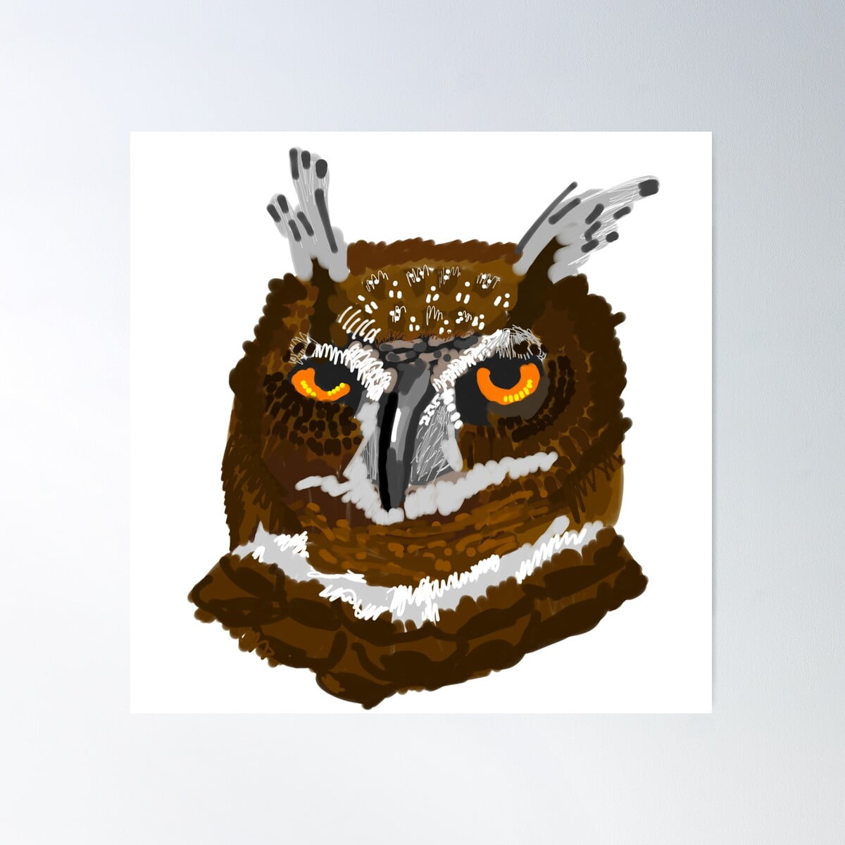 Owl Poster Wall Art, Modern Wall Decor For Living Room Bedroom, 17x17 ...