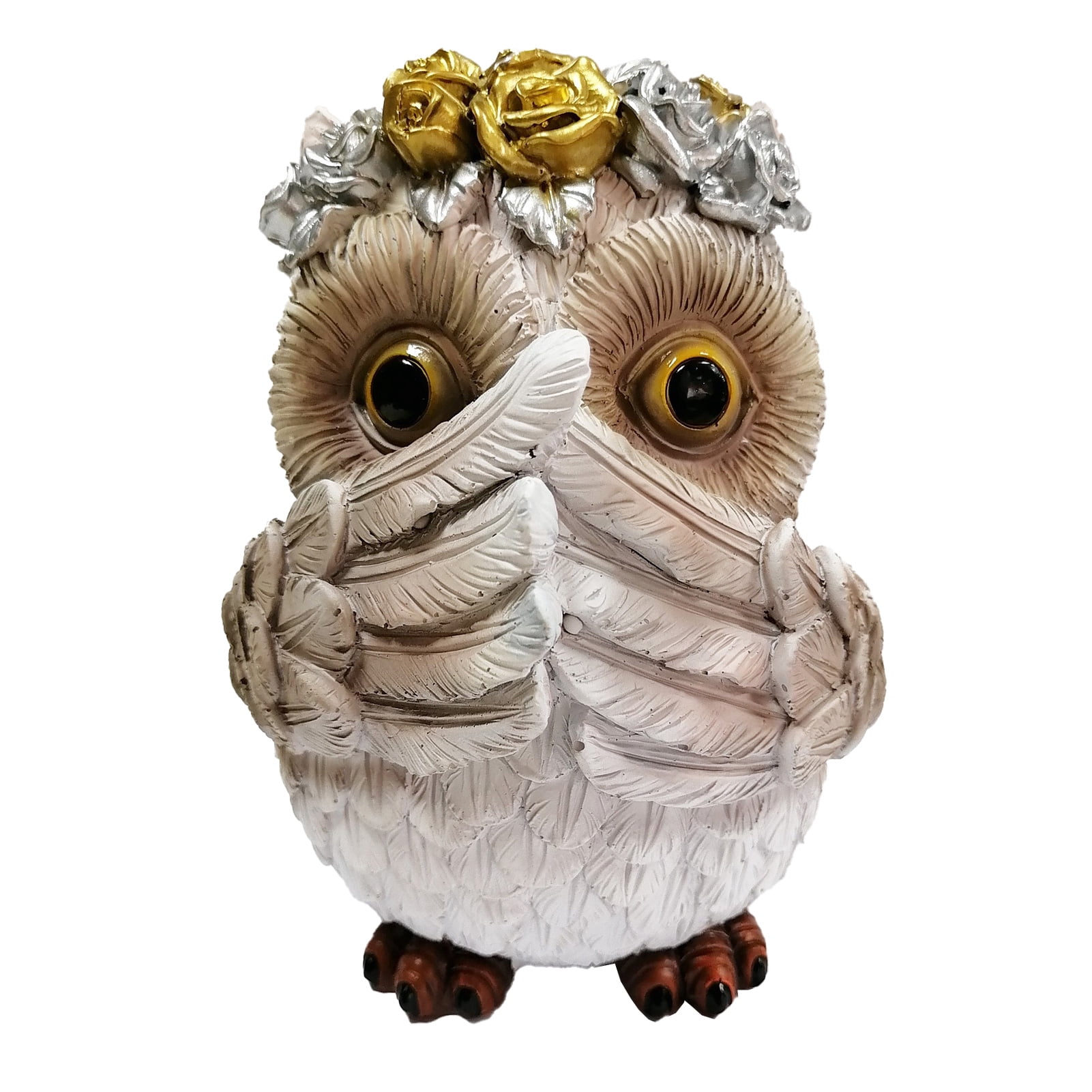 Owl Resin Statue Three Not Owl Creative Ornament Figurines,Bird ...