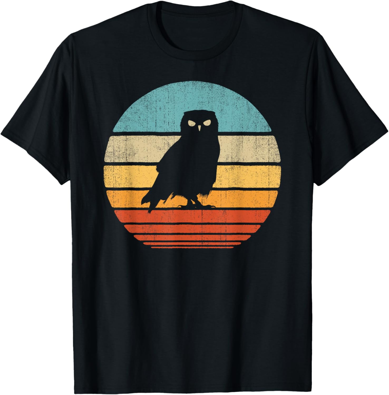 t-shirt Owl Retro Vintage 60s 70s Sunset Bird Lovers Men Women T-Shirt ...