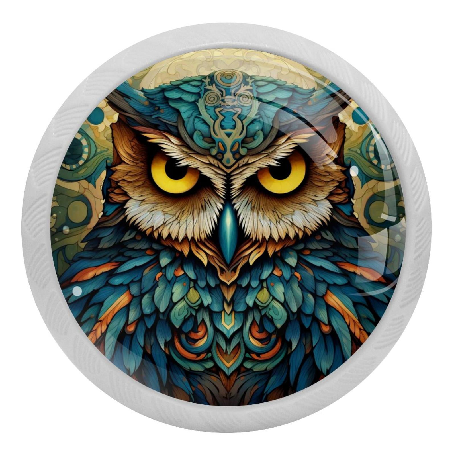 Owl Round Glow-in-the-Dark Dresser Knobs: Fluorescent Drawer Pulls with ...