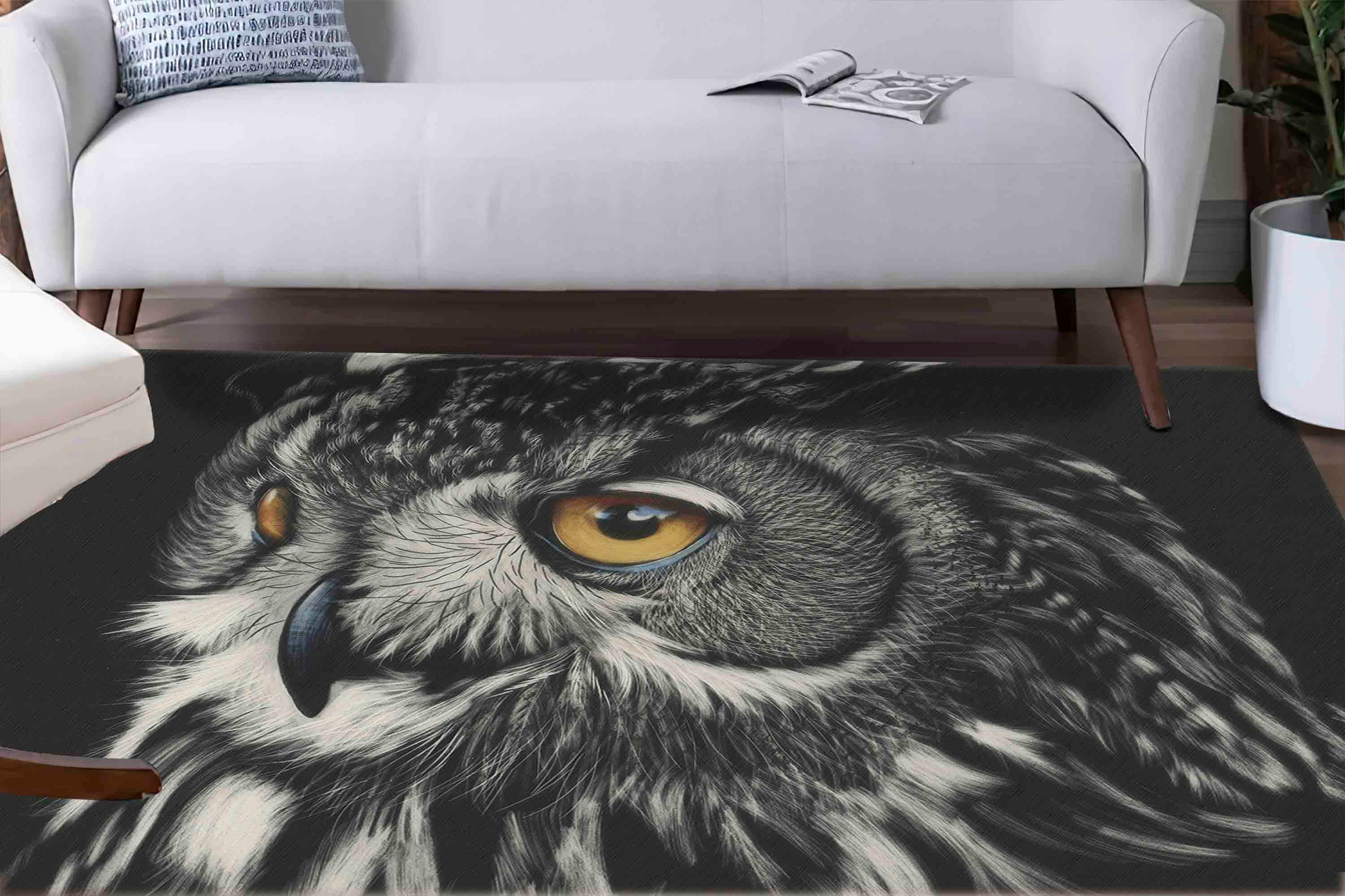 Owl Rug, Owl Lover Gift Rug, Farmhouse Rug, Animal Rug, Front Door Rug ...