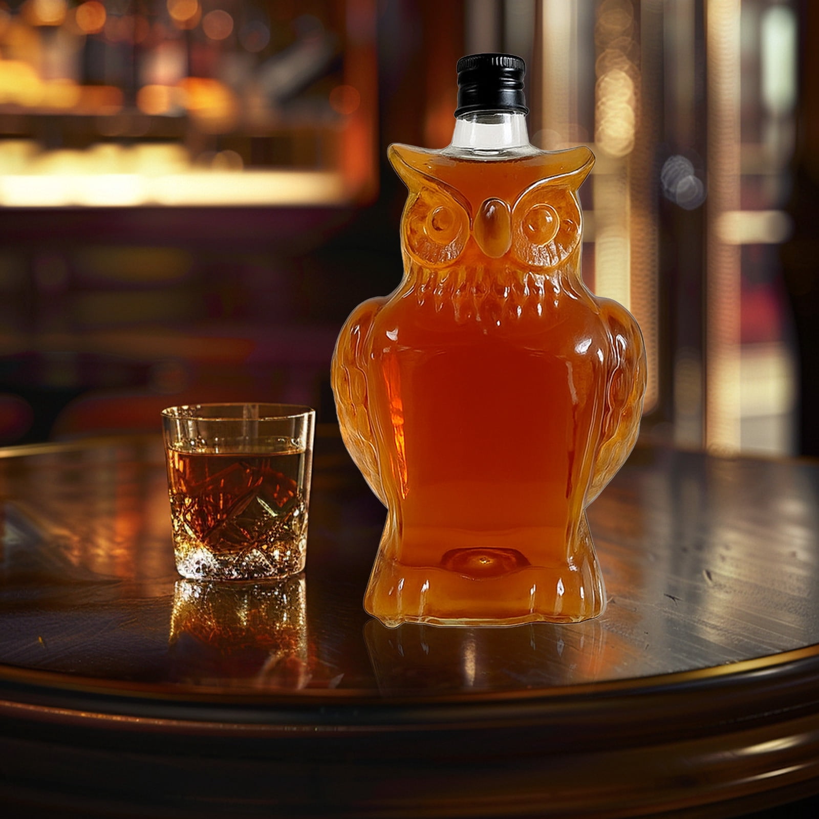 Owl Shaped Whiskey Bottle 500ml – High Borosilicate Glass Animal Liquor ...