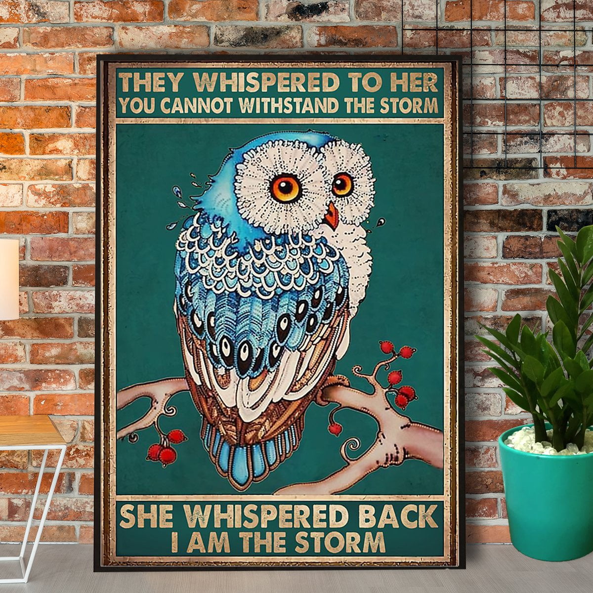 Owl She Whispered Back I Am The Storm Vintage Owl Paper Poster No Frame ...