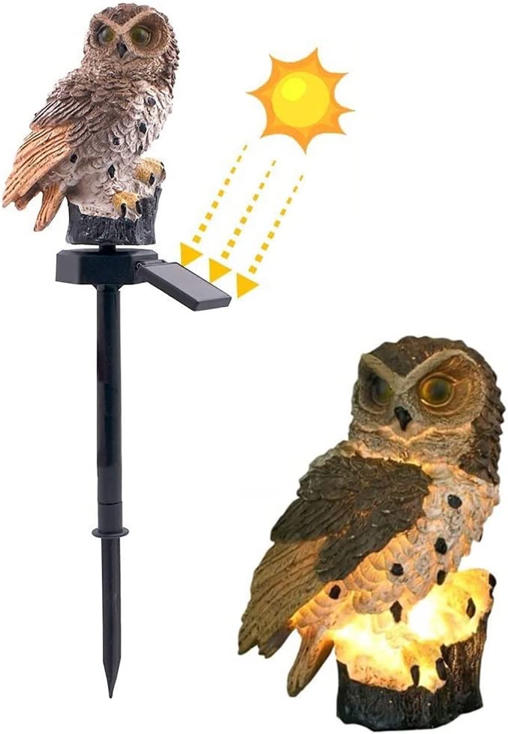 Owl Solar Powered LED Lights, Outdoor Garden Decorative Waterproof ...