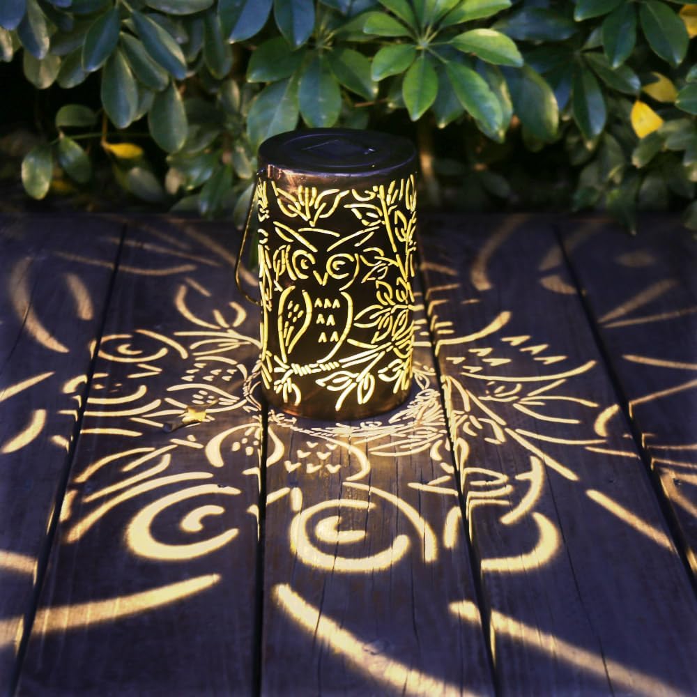 Owl Solar Lanterns Outdoor Waterproof Hanging Solar Lights Gifts for ...