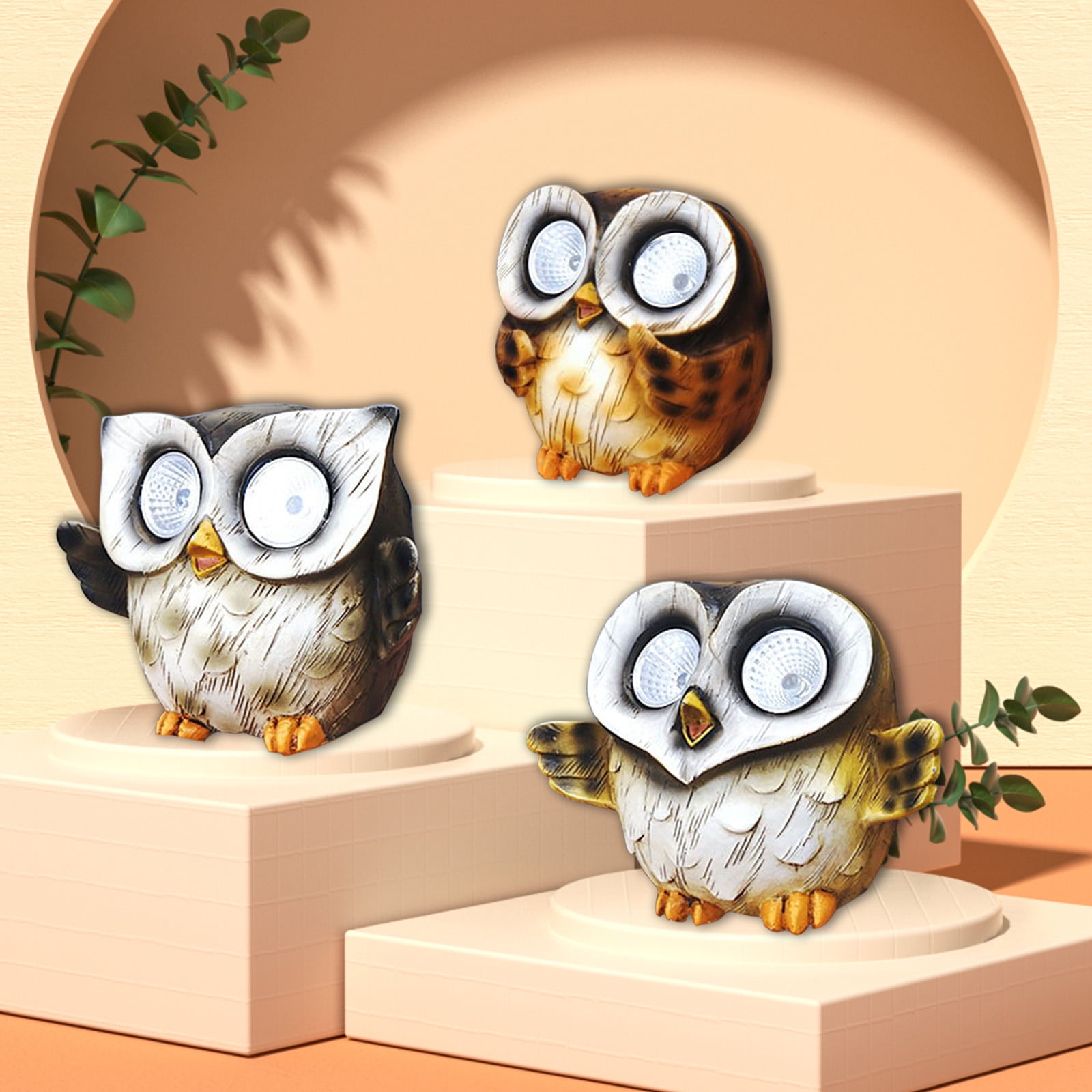 Owl Solar Light Resin Garden Decor Durable Solar Lamp Ornament Owl Home ...