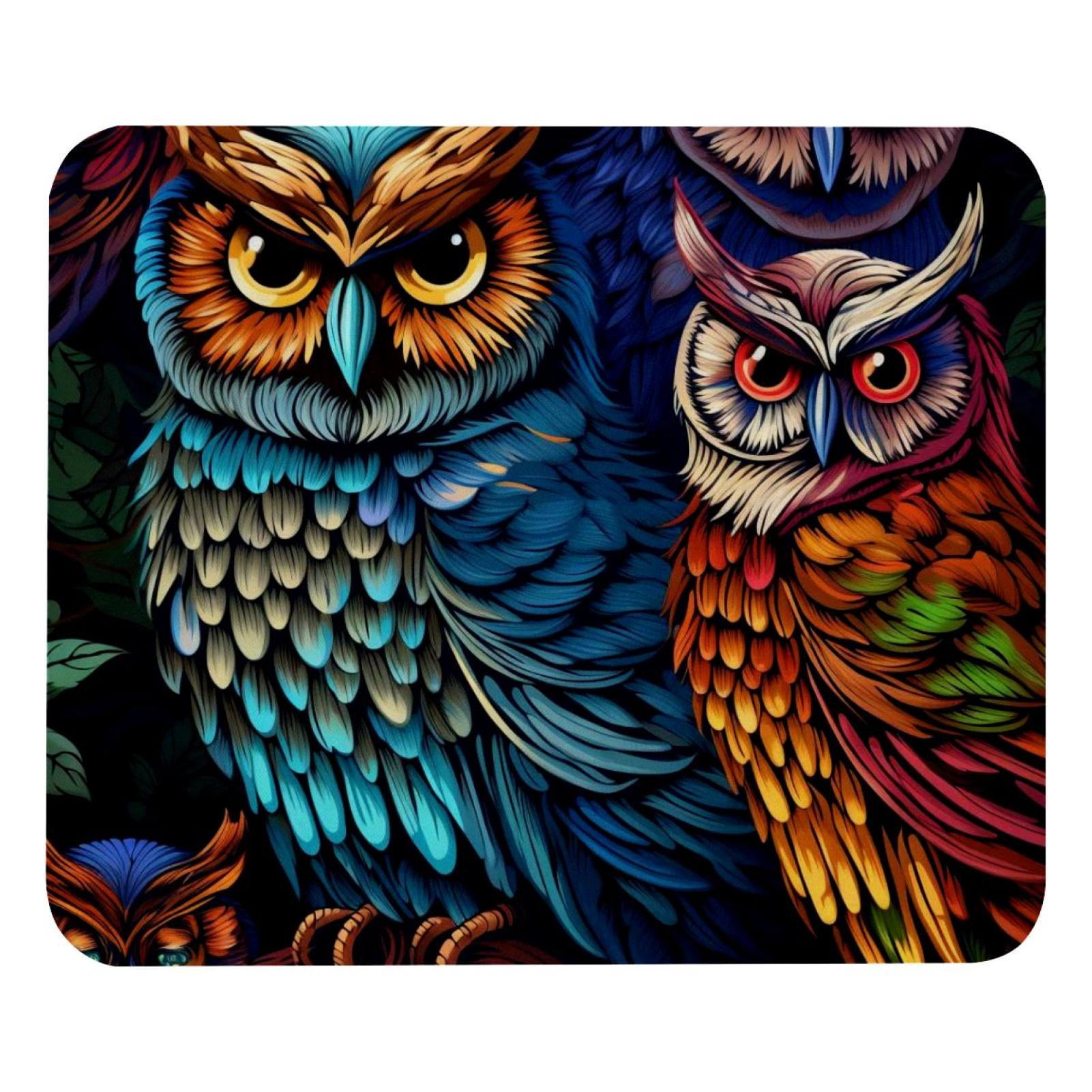 Owl Square Desk Mat Gaming Mouse Pad, 8.3x9.8 Inch Non-Slip Rubber ...