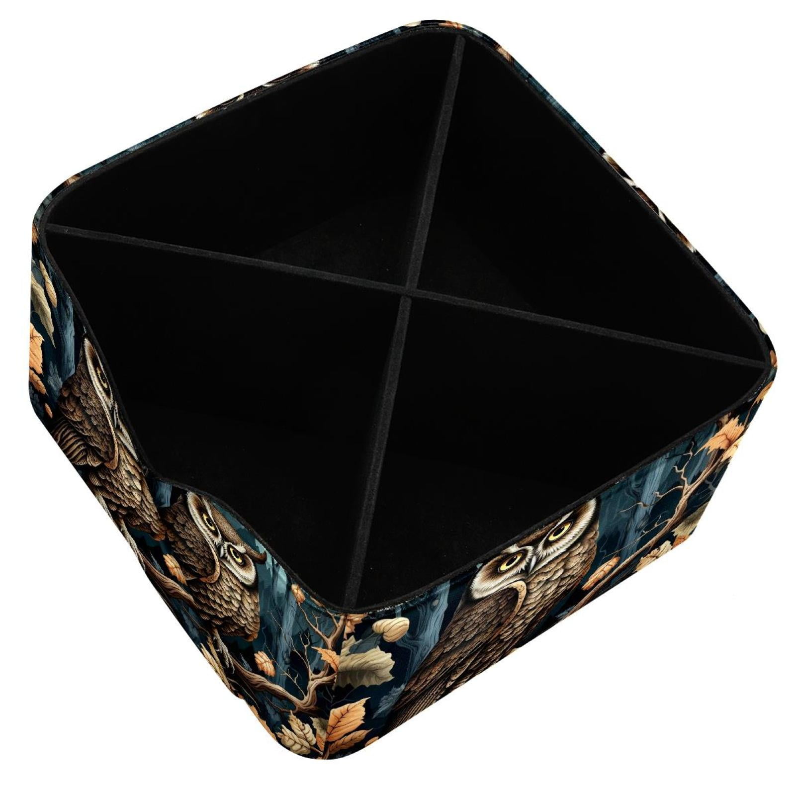 Owl Square Pen Case with 4 Compartments, Removable Dividers, Pencil ...