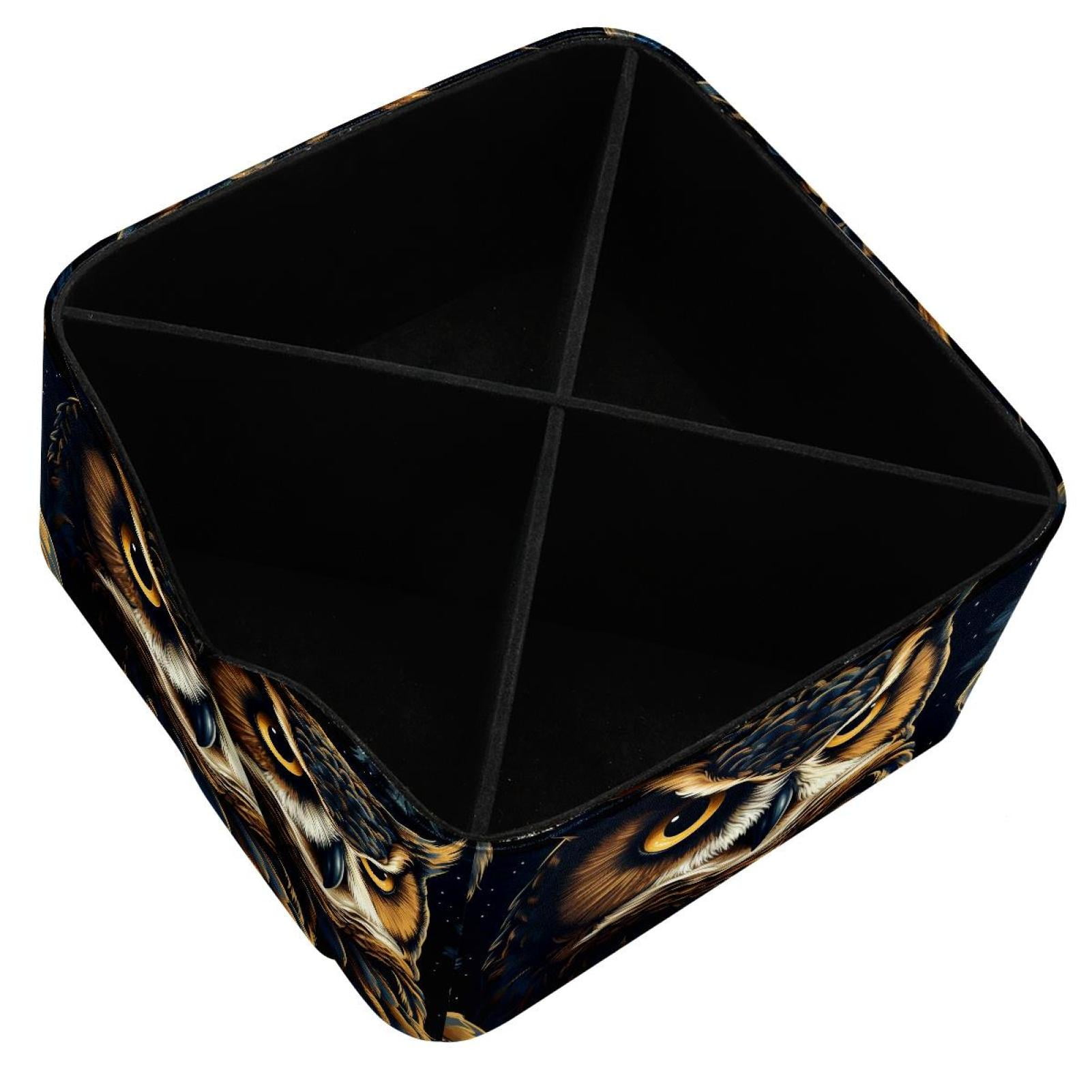 Owl Square Pencil Case with 4 Compartments, Removable Dividers, and ...