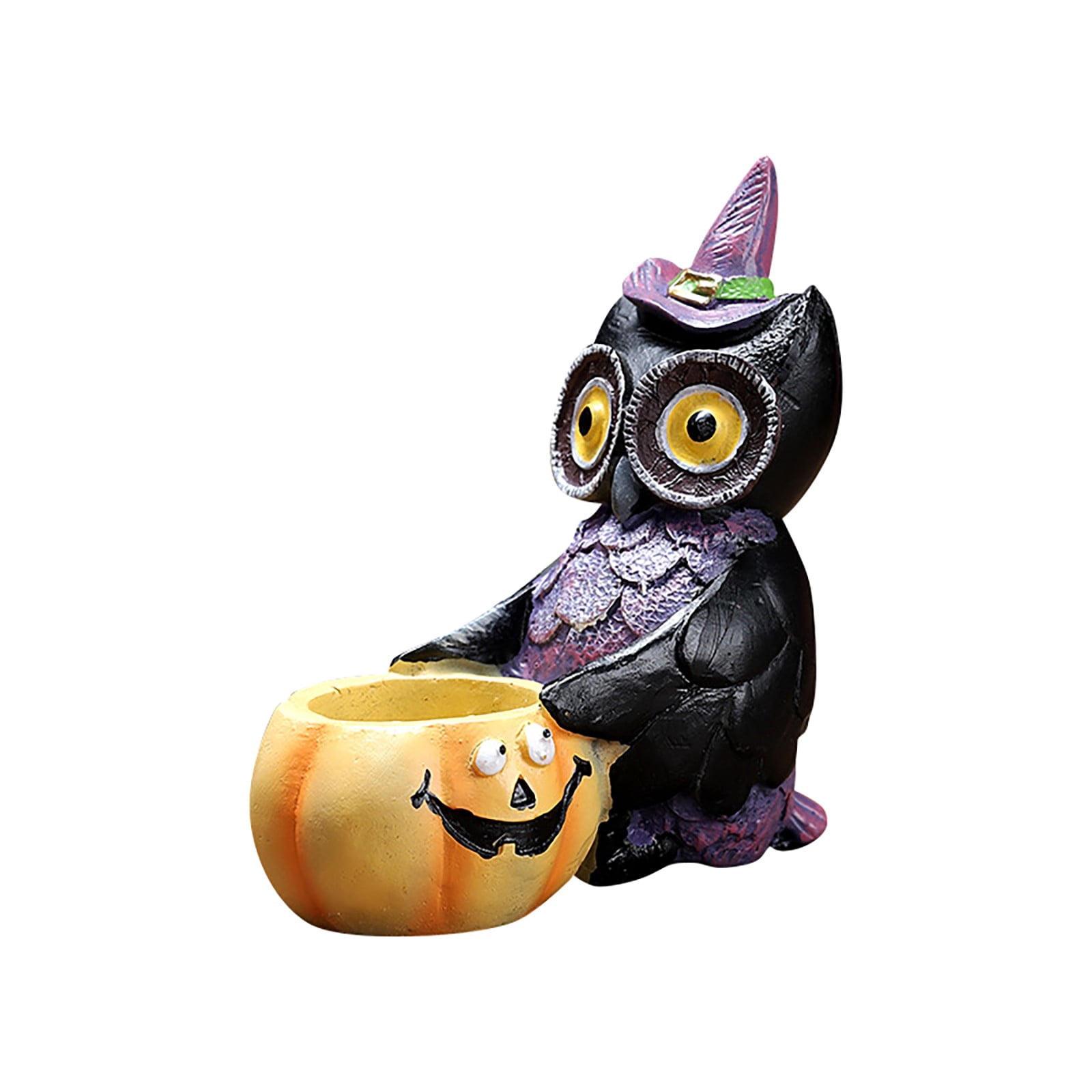 Owl Statue Resin Owl Statue And Witch Hat Desktop Animal Owl Table ...