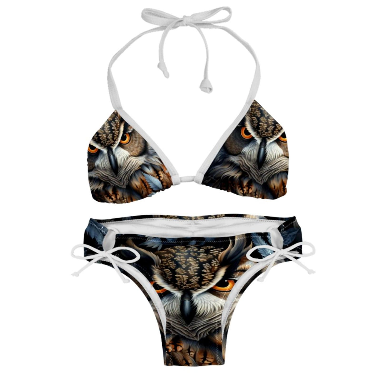 Owl Swim Wear Detachable Sponge Adjustable Strap Bikini Set Two-Pack for Multiple Scenes ...