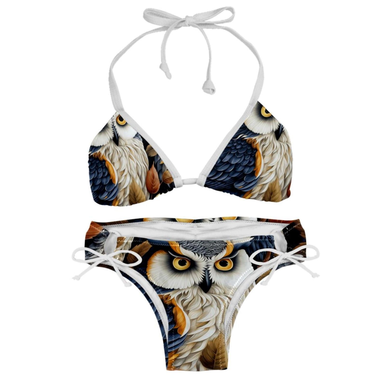 Owl Swimsuit Bikini Set with Detachable Sponge and Adjustable Strap ...