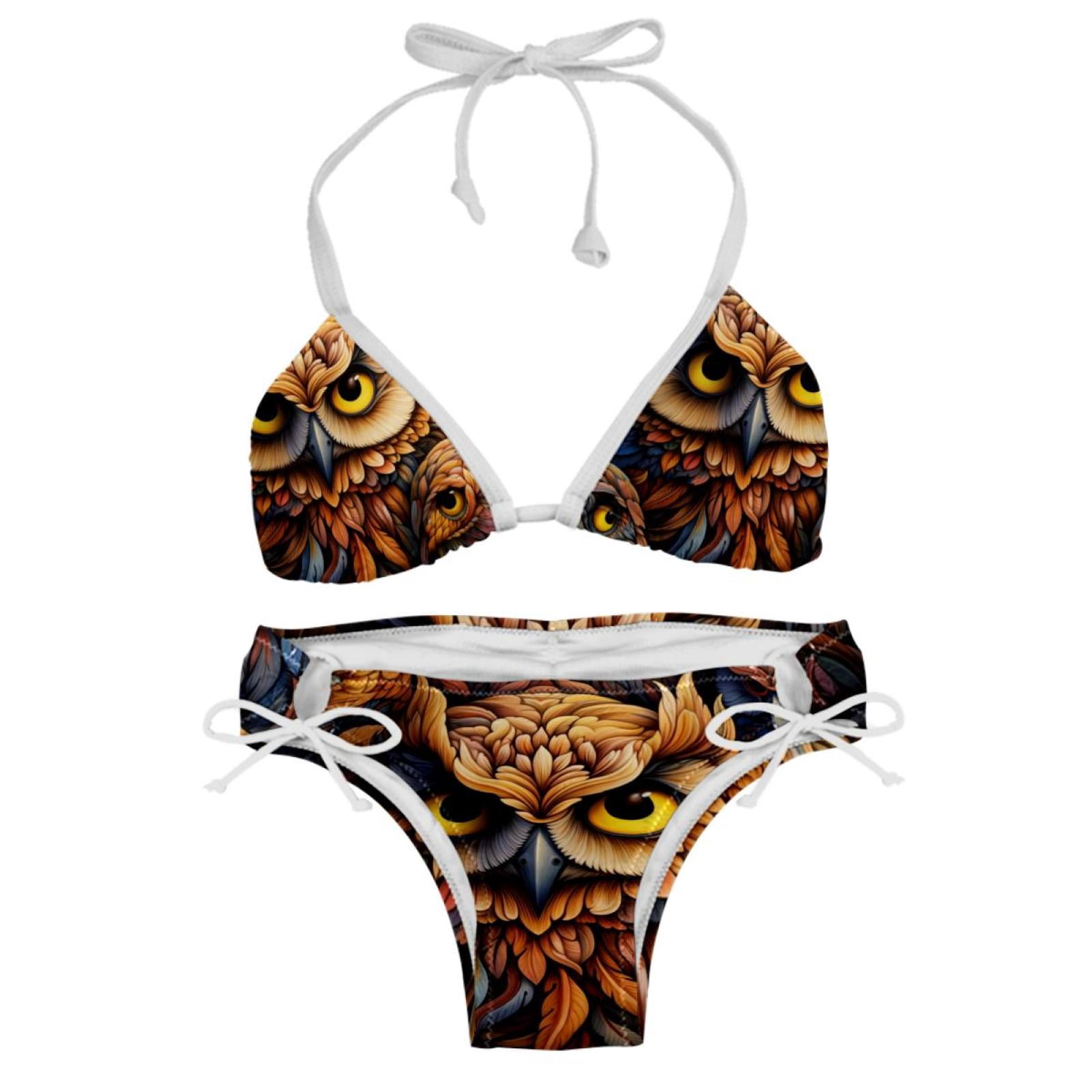Owl Swimsuit Bikini Set with Detachable Sponge and Adjustable Strap ...