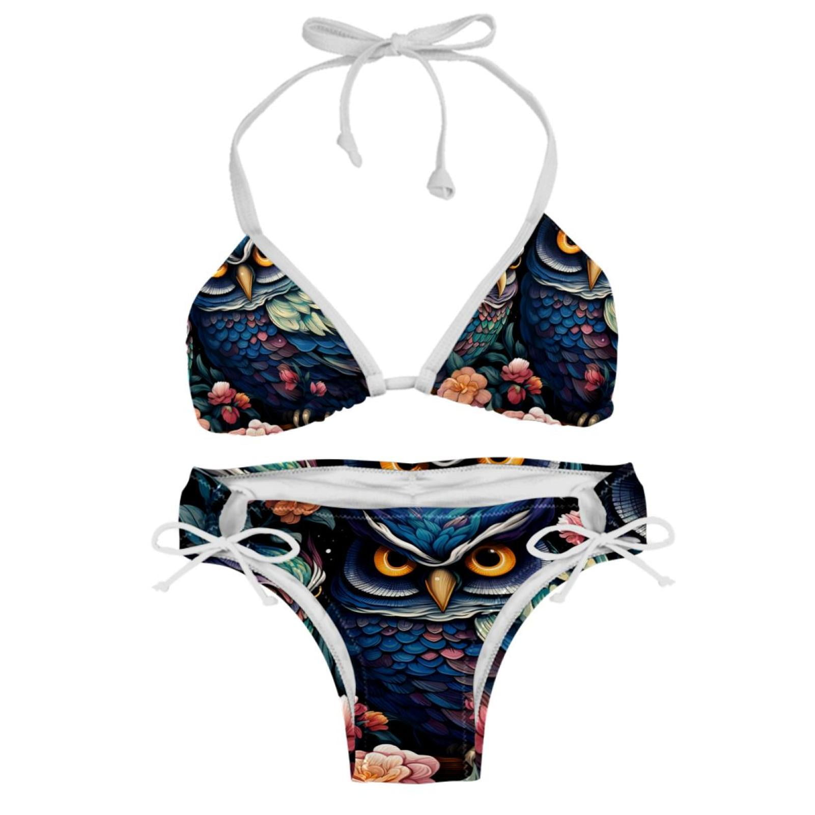 Owl Swimsuit Bikini Set with Detachable Sponge and Adjustable Strap ...
