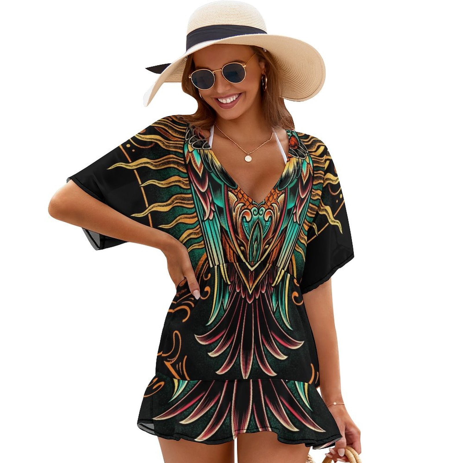 Owl - The Watcher Cover Ups evening dress women summer dress daily ...